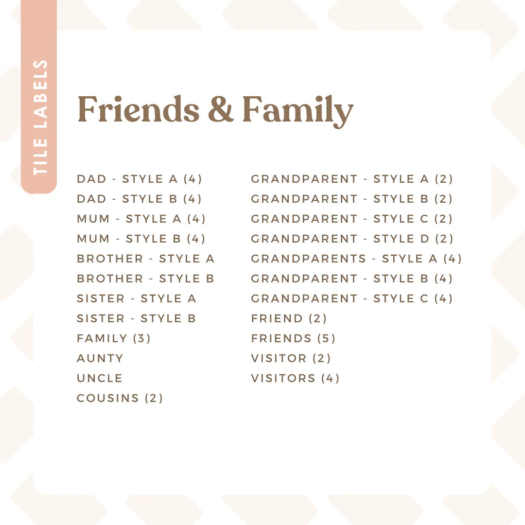 Tile Labels - Friends & Family – Our Little Darlings