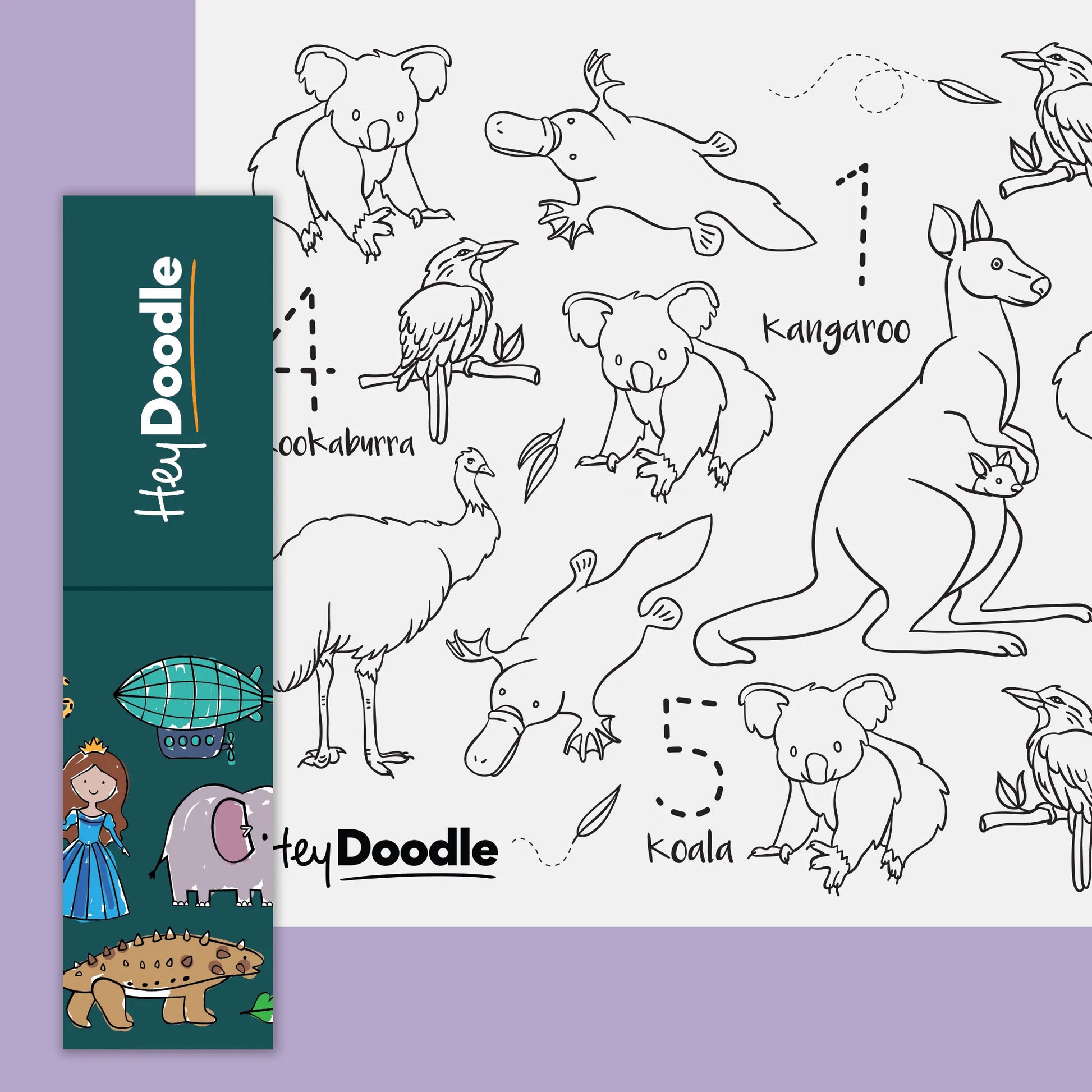 Wipeable Colouring In - MINI - Aussie Animals – Our Little Darlings